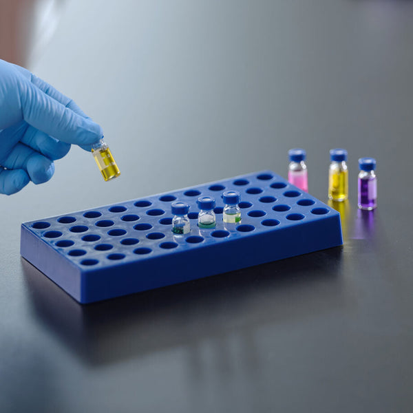 Sample vial rack, suitable for 2 ml sample vials, polypropylene, 50 ho ...